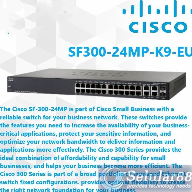 Jual Cisco Sf300-24Mp-K9-Eu 24Port 10/100 Max Poe Managed Switch Hub ...