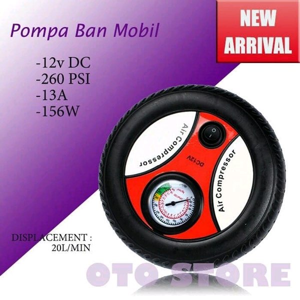 Jual Pompa Bulat Ban Mobil Air Compresor Portable | Shopee Indonesia