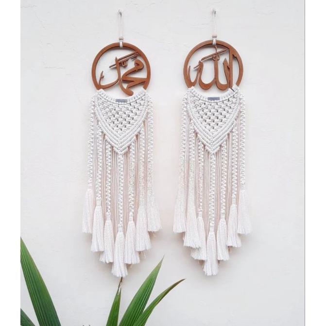 Jual BONUS MINI GOLD (SEPASANG) Kaligrafi Macrame Wall Hanging Dekorasi ...