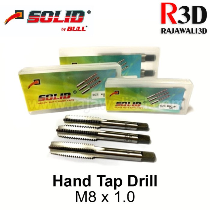 Jual Hand Tap Drill Bit SOLID M8x1 Diameter 8mm Pitch 1mm Manual Tap ...