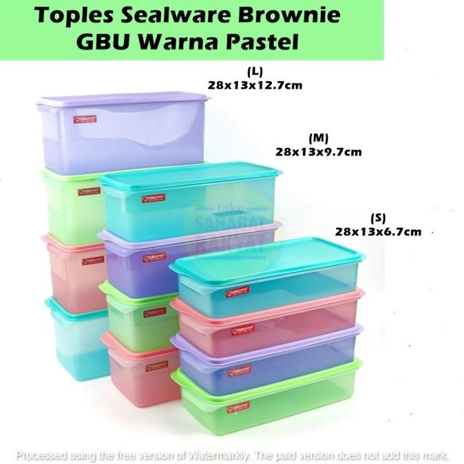Jual Produk Unggulan] Toples Sealware Brownie Roti GBU Warna Pastel 2000ml 3000ml 4000ml ...