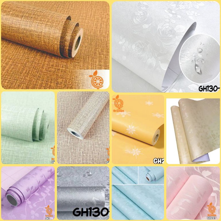 Jual Produk Wallpaper Sticker Dinding Motif Polos Embos Serat Tekstur