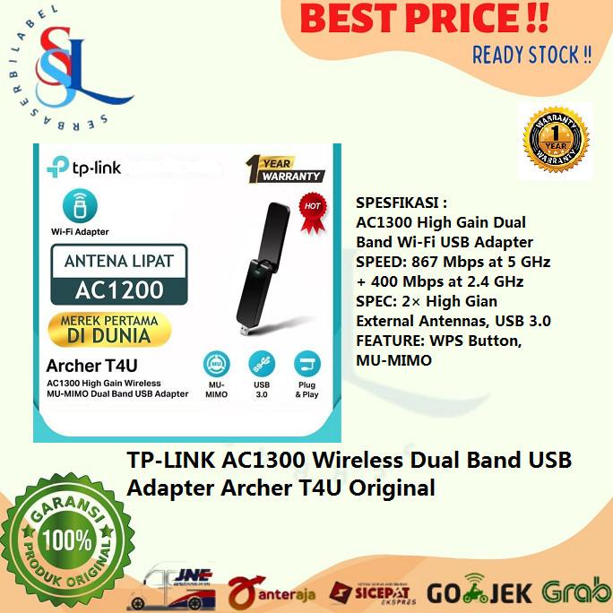 Jual Tp-Link Ac1300 Wireless Dual Band Usb Adapter Archer T4U Original ...