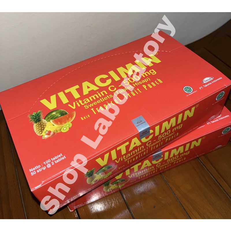 Jual Vitacimin Vitamin C Tropical Fruit Punch 1 box isi 100 tablet ...