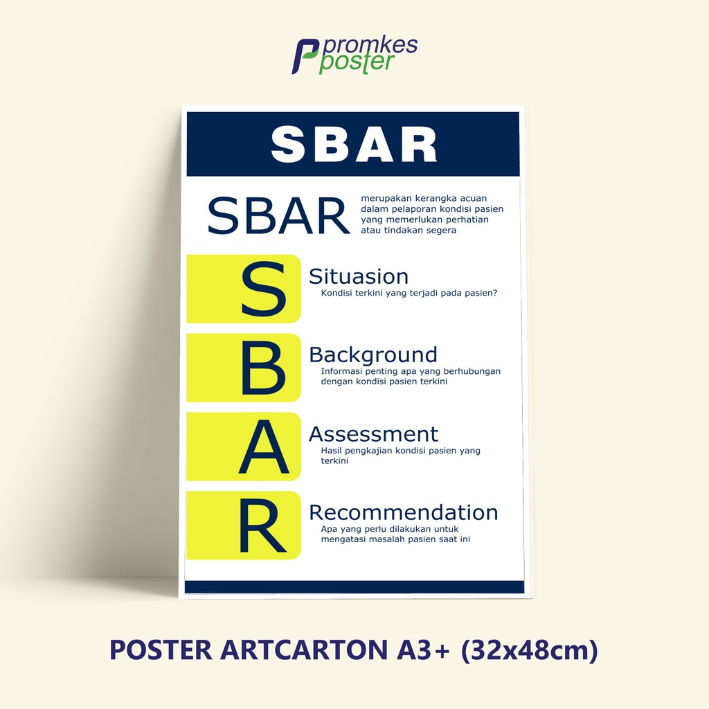 Jual Poster Kesehatan SBAR (Situation, Background, Assessment ...