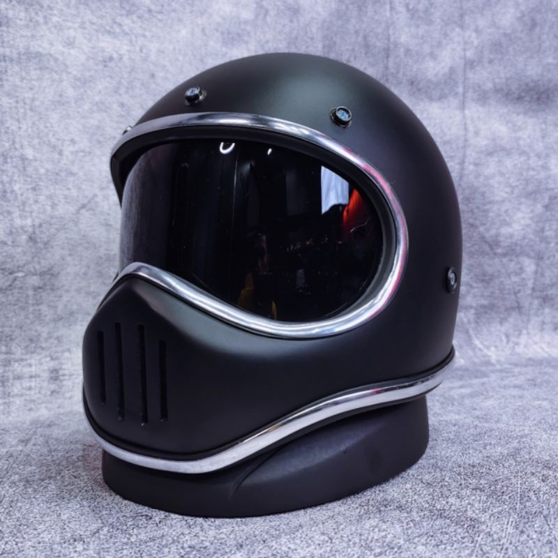 Jual HELM CUSTOM CAKIL LIST CHROME RETRO KLASIK CHOPPER BOBBER | Shopee ...