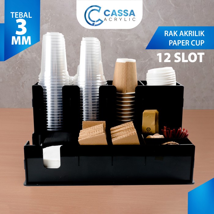 Jual Rak Cup Holder Dispenser Paper Cup Organizer 12 Slot | Shopee ...