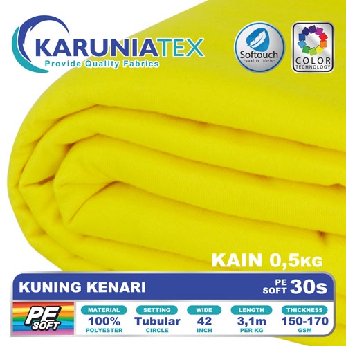 Jual Kain Kaos PE Soft 30s Kiloan | Kuning Kenari | Karunia Textile ...