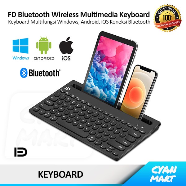 Jual Keyboard Wireless Bluetooth Premium Multi Device Windows Android iOS | Shopee Indonesia