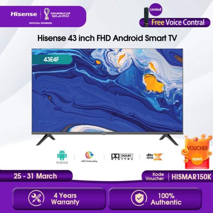 Jual Hisense 43 Inch Fhd Android Smart Tv - Dolby Audio Hdmi 43E4F ...