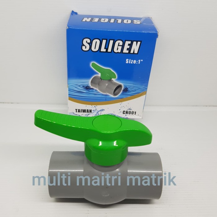 Jual Ball valve pvc 1 inch Soligen CN001 / stop kran pvc 1 inch bagus ...
