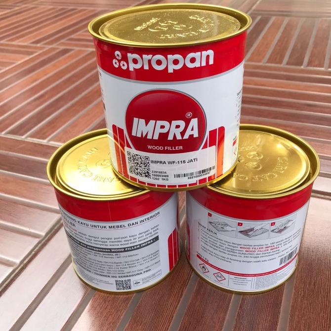 Jual {{{{{{] CAT KAYU PROPAN IMPRA WOOD FILLER WF-115 JATI 1KILO // CAT ...