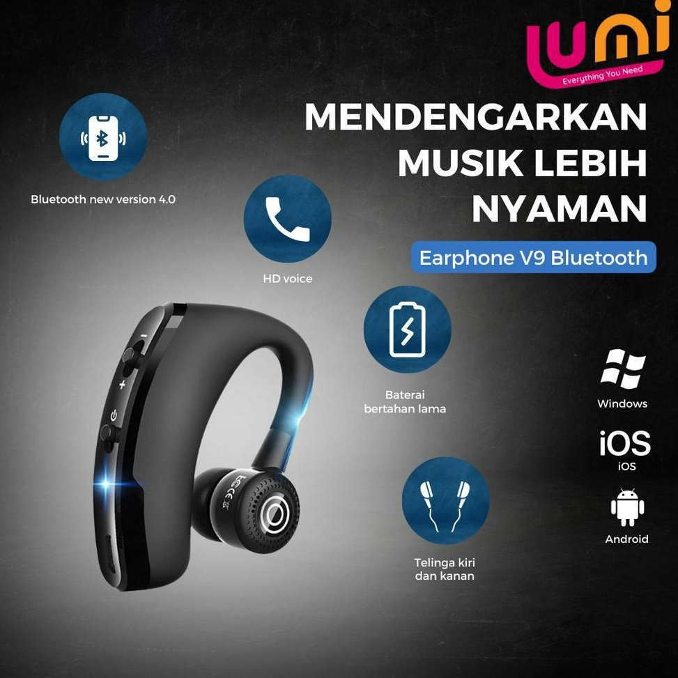 Jual HARGA SPESIAL V9 Bluetooth Earphone 8D Bass Wireless Headset 5.0 ...