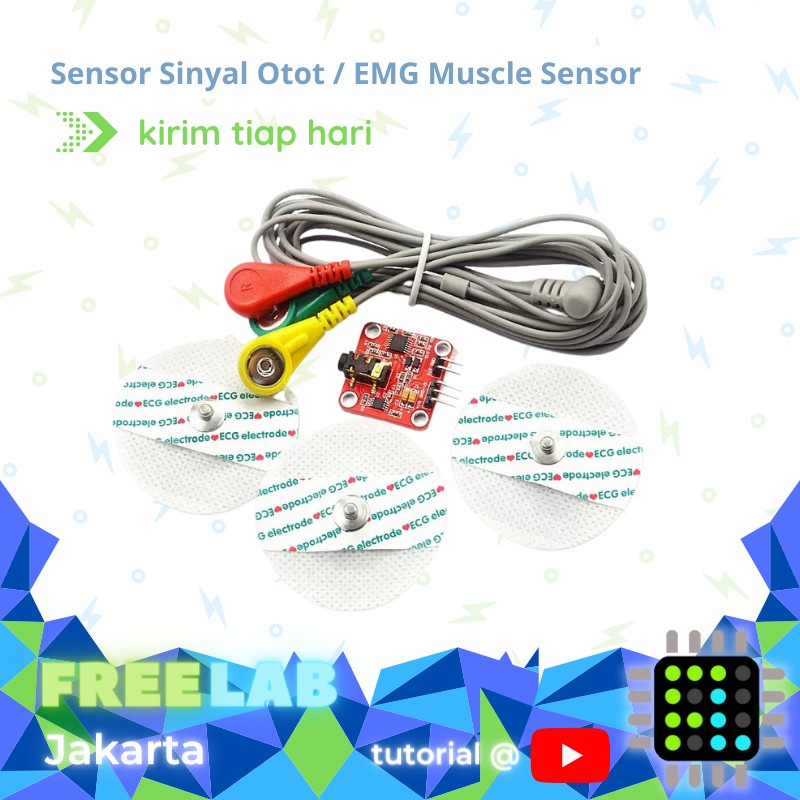 Jual Myoelectric Muscle Signal Sensor / EMG Development Kit Sensor Otot ...