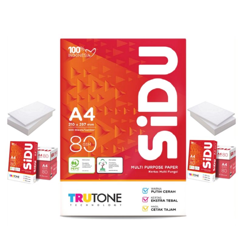 Jual Kertas Hvs A4 80 Gram Sidu Sinar Dunia 1 Kg 250 Lembar Shopee