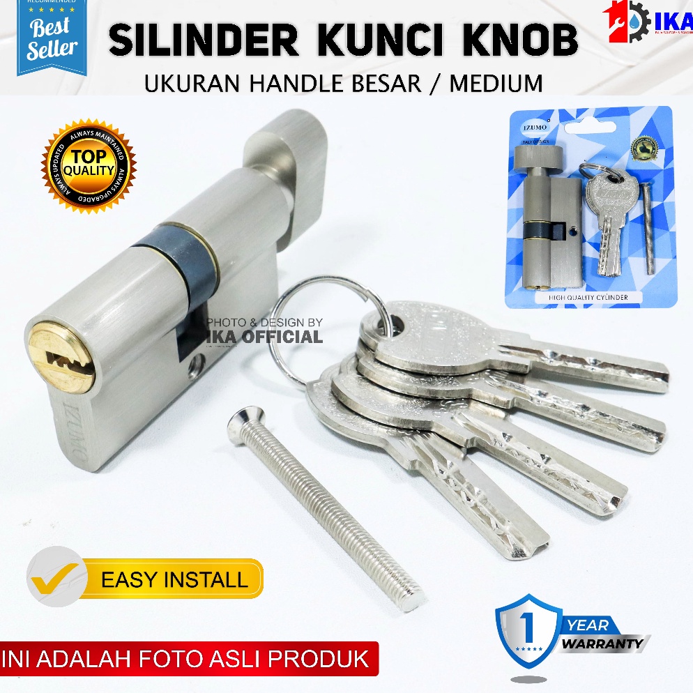 Jual LANGSUNG KIRIM Silinder Kunci Knob Pintu Besar Izumo 60mm 60 mm 4 Buah Anak Kunci Komputer ...