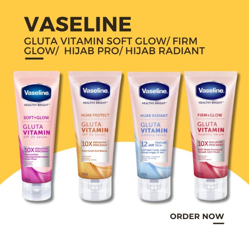 Jual Vaseline Healthy Bright Soft+Glow / Firm+Glow / Hijab Radiant ...