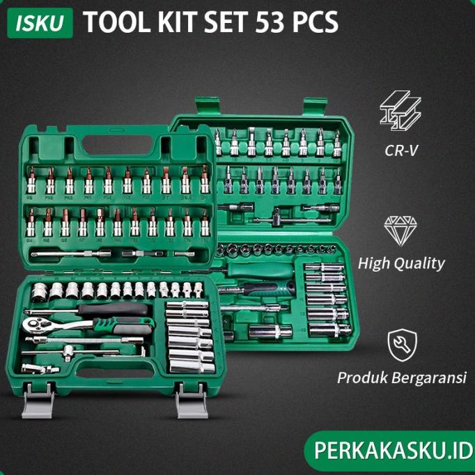 Jual ISKU Kunci Sok Set 53 Pcs Tool Kit Set Motor Lengkap Kunci Shock ...