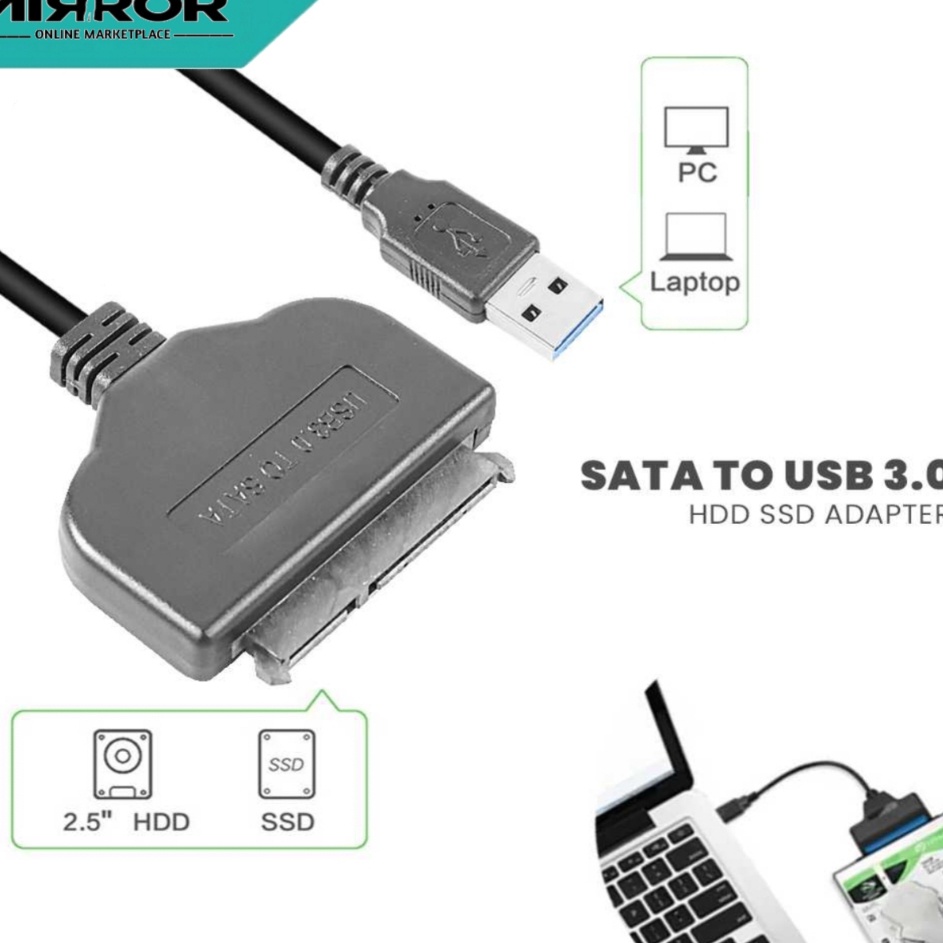 Jual Stok Banyak Kabel Konektor SATA to USB 3.0 HDD SSD Adapter 2.5 ...