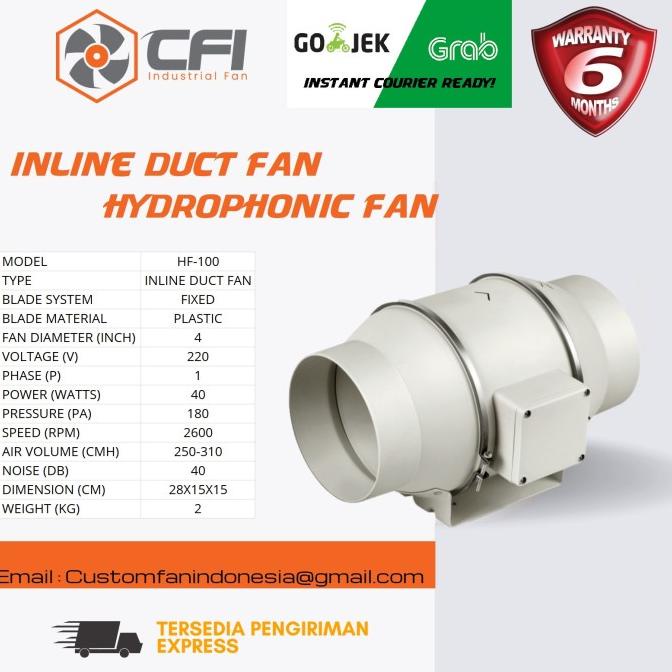Jual 4" Inline Duct Fan/Hydroponic Fan/Mixed Flow Fan/Extractor Fan | Shopee Indonesia