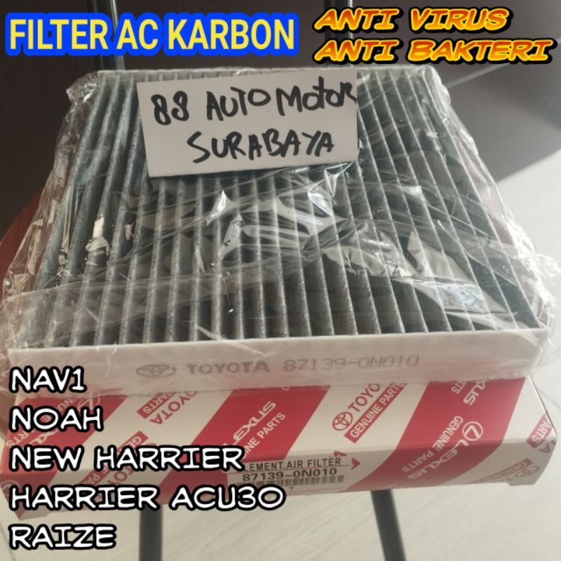 Jual FILTER AC KARBON NAV1 NOAH RAIZE HARRIER ACU30 NEW HARRIER CARBON ...