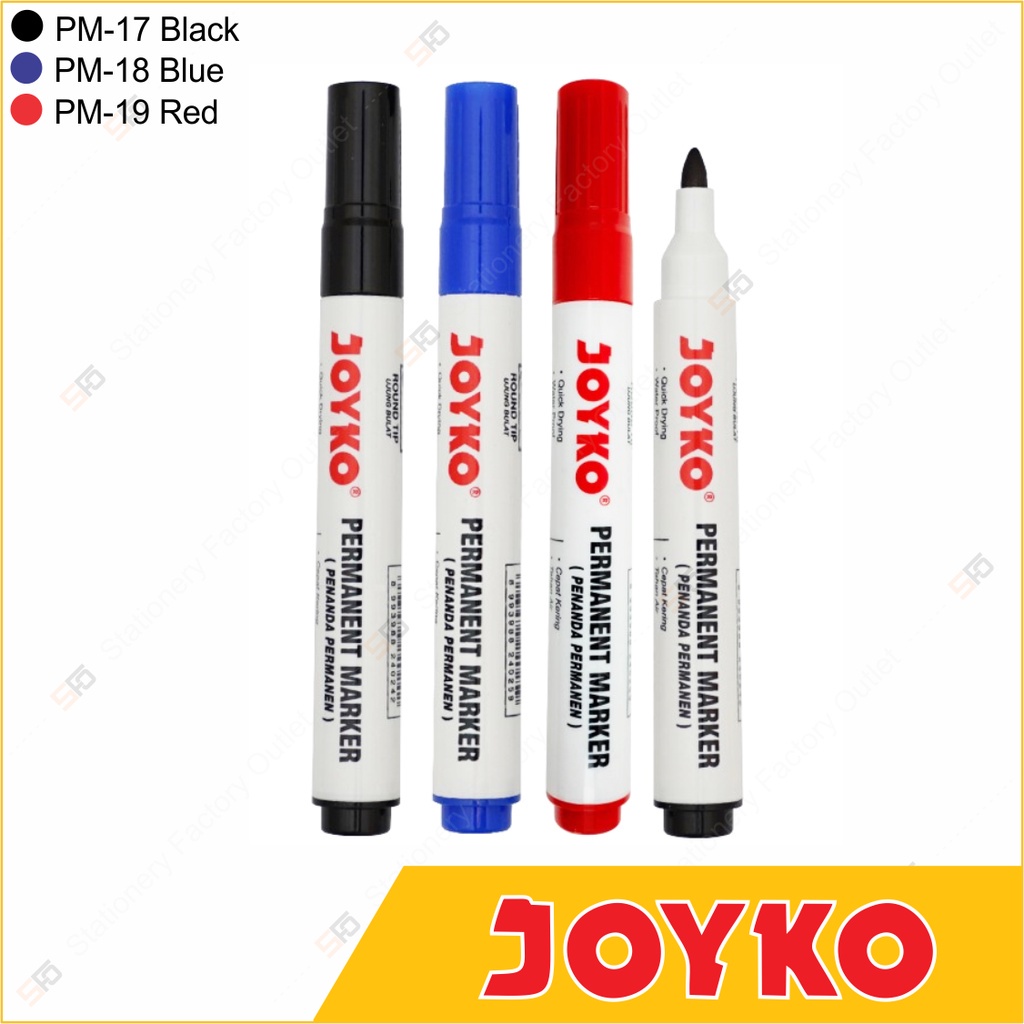Jual SPIDOL PERMANEN JOYKO PM-19 MERAH PM-18 BIRU PM-17 HITAM ( ECER ...