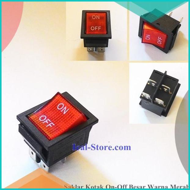 Jual Saklar Switch Kotak On Off Besar 4 Kaki Warna Merah 20JVLZ3 ...