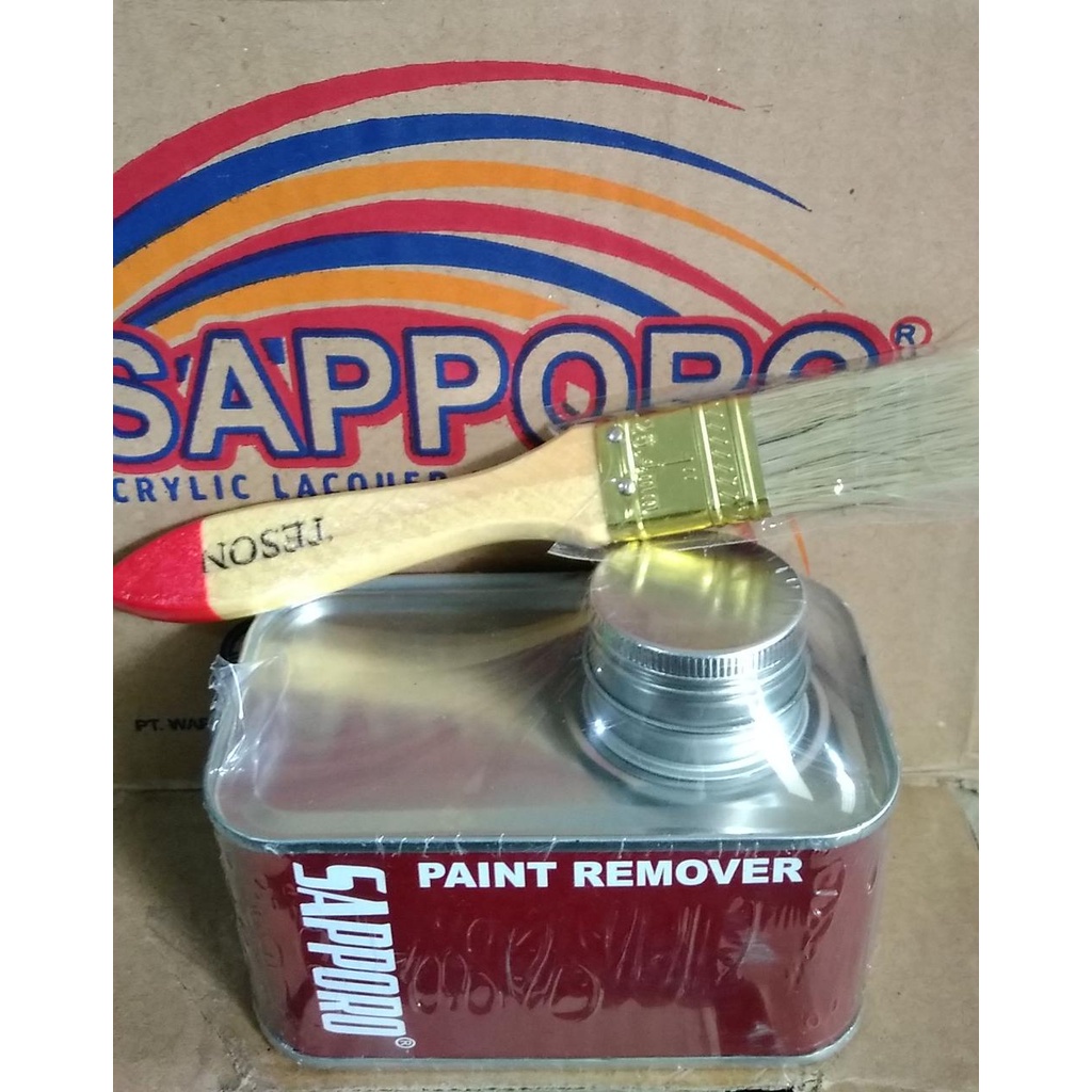 Jual Paket Paint Remover Sapporo 250 Ml Untuk Di Bahan Besi + Kuas 1 ...