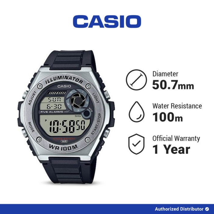 Jual [READY INSTANT] Casio Jam Tangan Pria MWD-100H-1AVDF Digital | Shopee Indonesia
