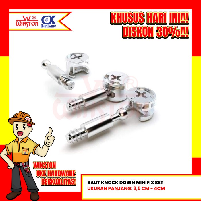 Jual Baut Knock Down Minifix Set / Sambungan Kayu Socket Furniture ...
