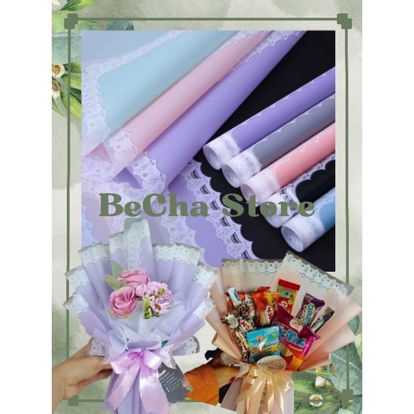 Jual Kertas Bouquet Lace Edge Kertas Buket Bunga Motif Renda Flower ...