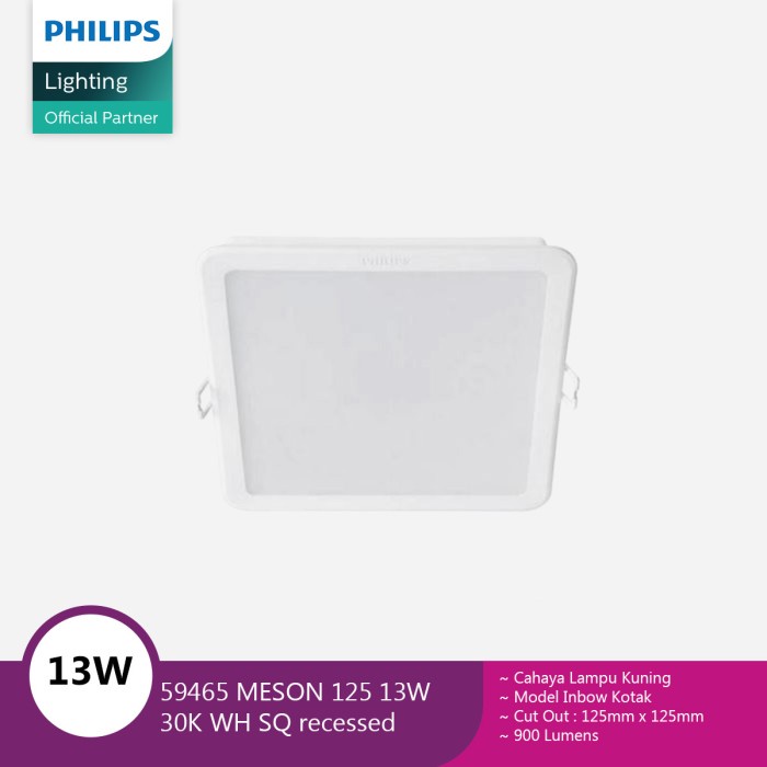 Jual Philips Downlight Kotak 59465 MESON 125 13W 30K WH SQ Recessed Kuning | Shopee Indonesia
