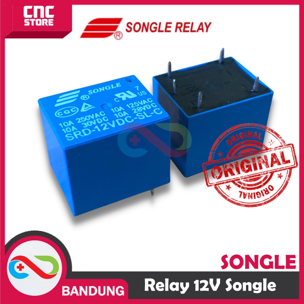 Jual RELAY SONGLE 12V 10A SRD-12VDC-SL-C 5 PIN 5P | Shopee Indonesia