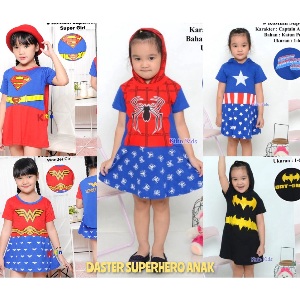 Jual CWGG4944 Kostum Superhero Anak Cewe Captain Amerika / Batgirl ...