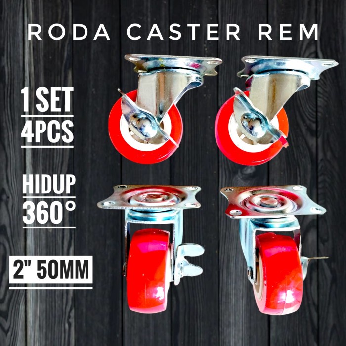Jual Roda Caster / Roda Koper / Roda Troli 2 Inch Rem | Shopee Indonesia