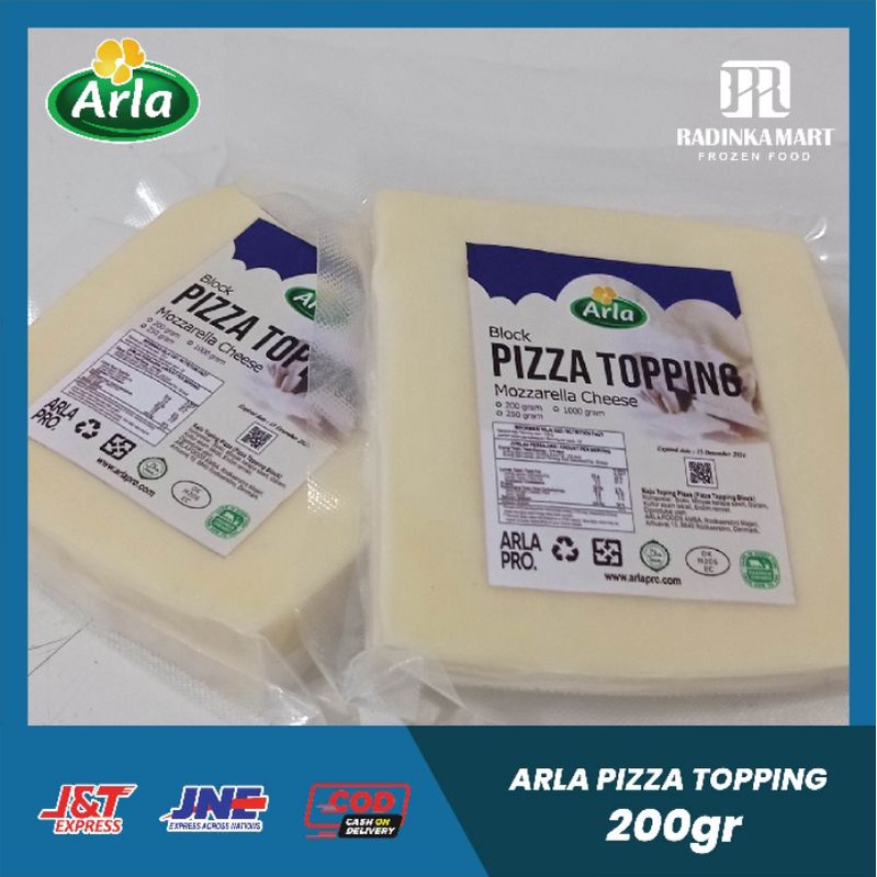 Jual Keju Mozzaella Arla Pizza Topping 200g /Arla Pizza Topping ...