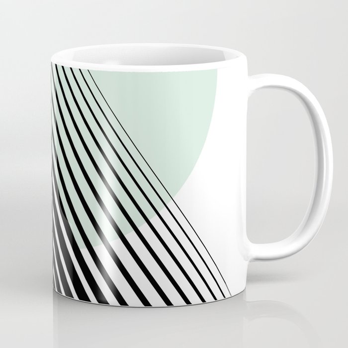Jual Mug Kopi Hijau Mint Hitam Putih Abstrak Jepang Minimal Matahari ...