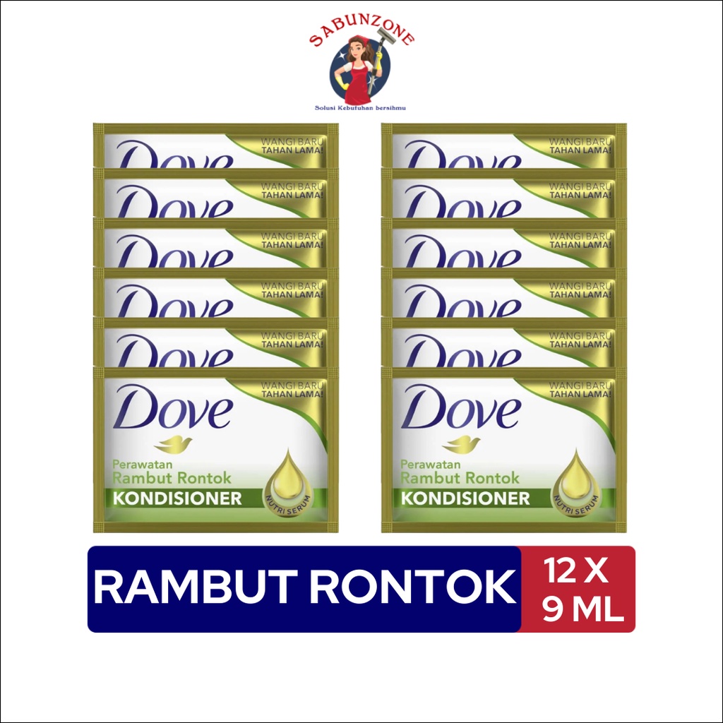 Jual Paket Murah Conditioner Dove Rambut Rontok Sachet 9 ml x12 ...