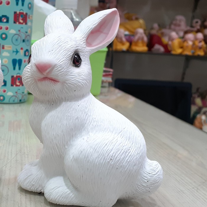Jual Promo Patung Kelinci Putih Pajangan Rabbit Dekorasi Hiasan Rumah ...