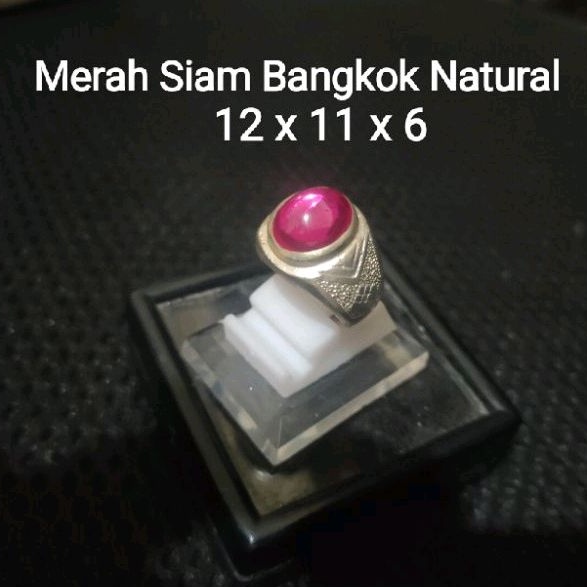 Jual Batu Akik Permata Merah Siam Bangkok Natural Giwang | Shopee Indonesia
