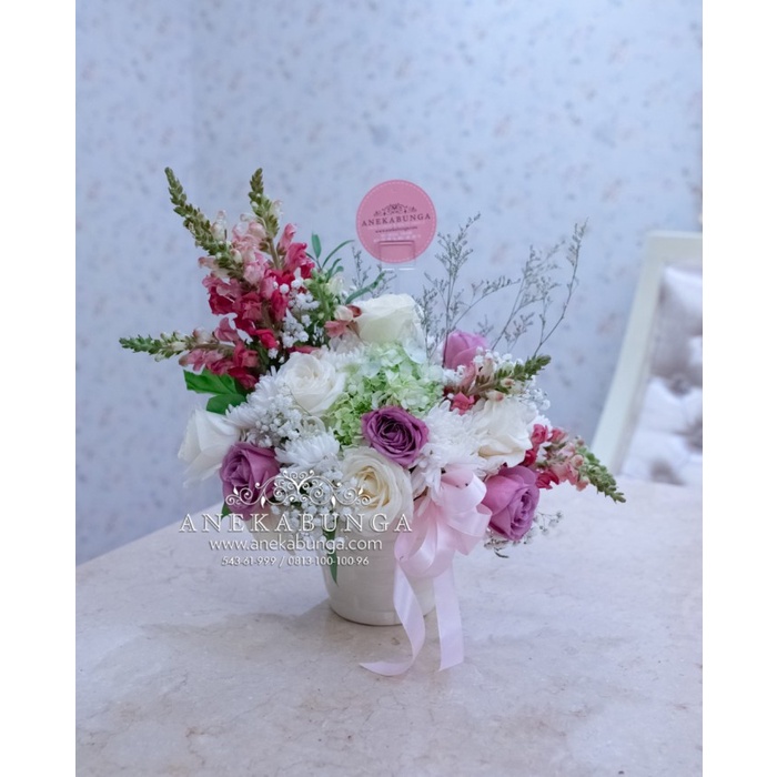 Jual My Rangkaian Bunga Asli Pot Hiasan Meja Vas Pajangan Fresh Table ...
