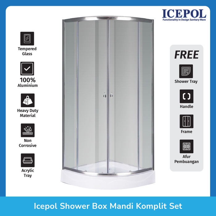 Jual Promo Icepol Shower Box Mandi Modern Minimalis Komplit Set 8015 ...