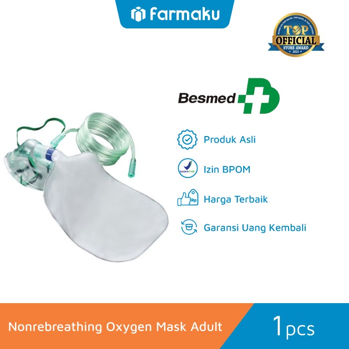 Jual Besmed HI Oxygen Masker Kantong Oksigen Nonrebreathing Dewasa ...