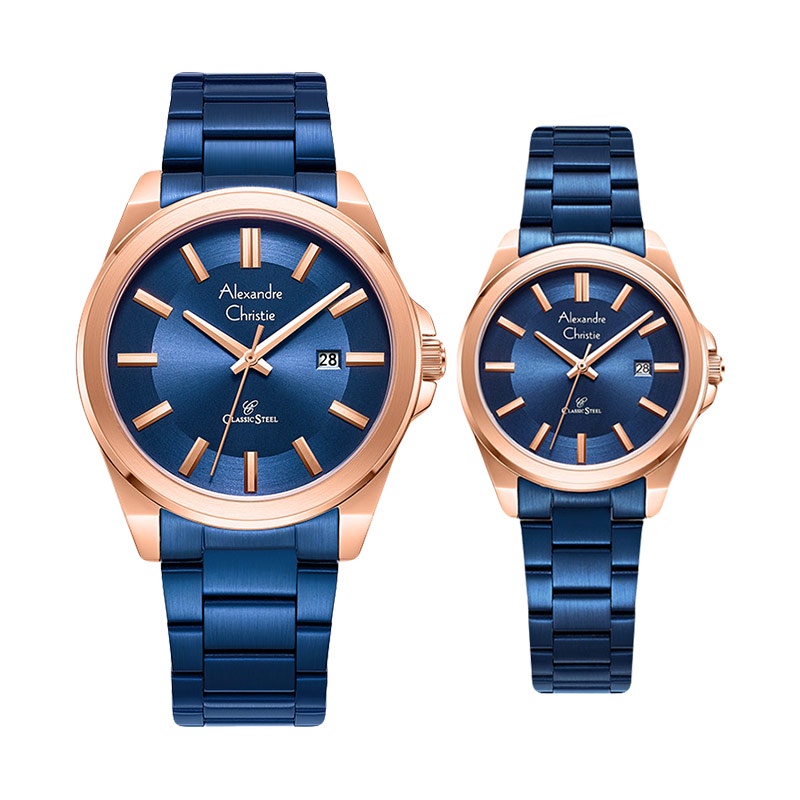 Jual Jam Tangan Couple Alexandre Christie Classic Steel AC 8663 BURBU ...