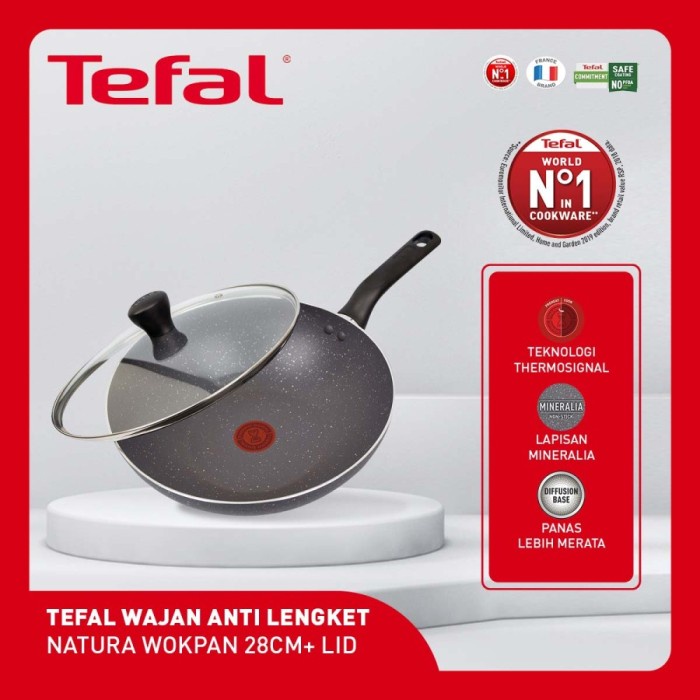 Jual Tefal Natura Wokpan 28Cm+ Lid Wajan Anti Lengket [Fs] | Shopee Indonesia