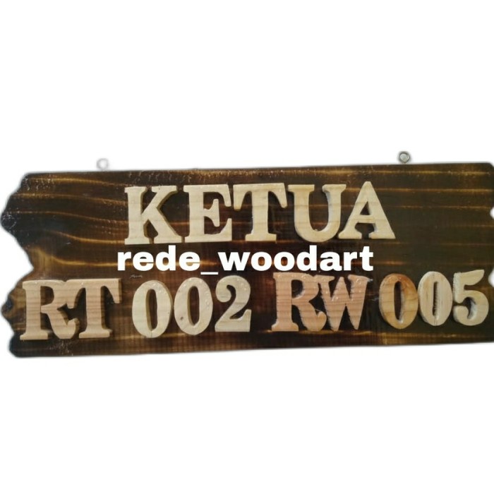 Jual Papan Nama Kayu Ketua Rt Gantungan Papan Nama Custom Papan ...
