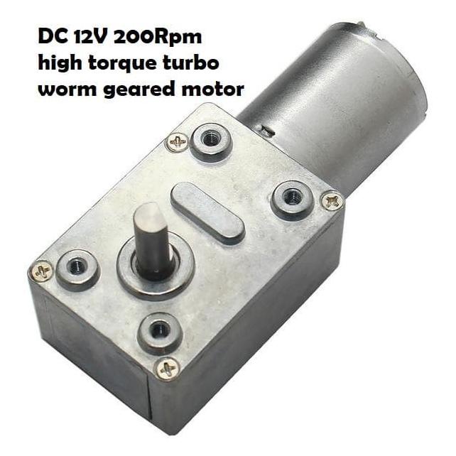 Jual DELLAS Motor dc 12V 200Rpm turbo worm gear high torque motor gear ...