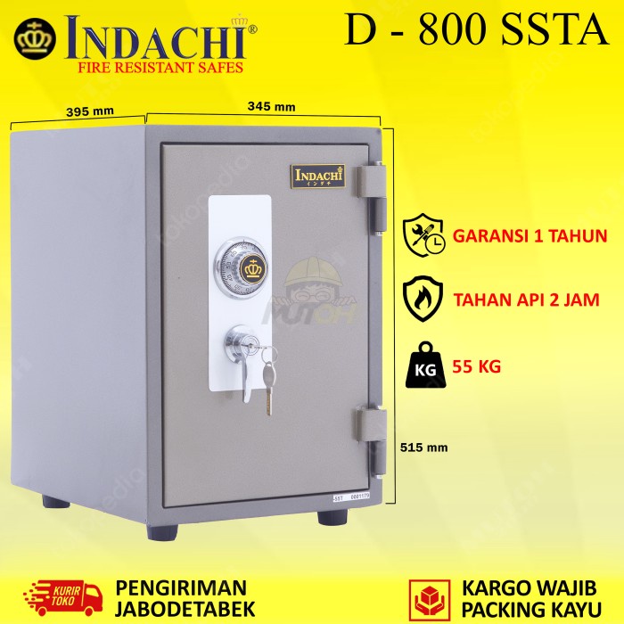 Jual brankas brangkas Indachi D-800 SSTA bergaransi tahan api anti ...