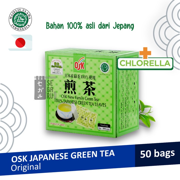 Jual OSK JAPANESE GREEN TEA TEH HIJAU JEPANG HALAL (50 SACHET) | Shopee ...