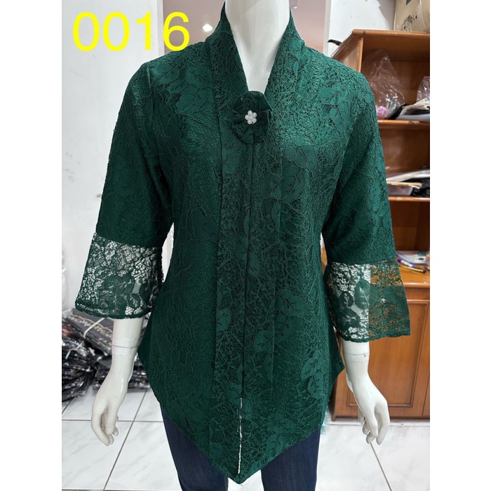 Jual kebaya alexuez full brukat premium hijau botol /kebaya encim ...